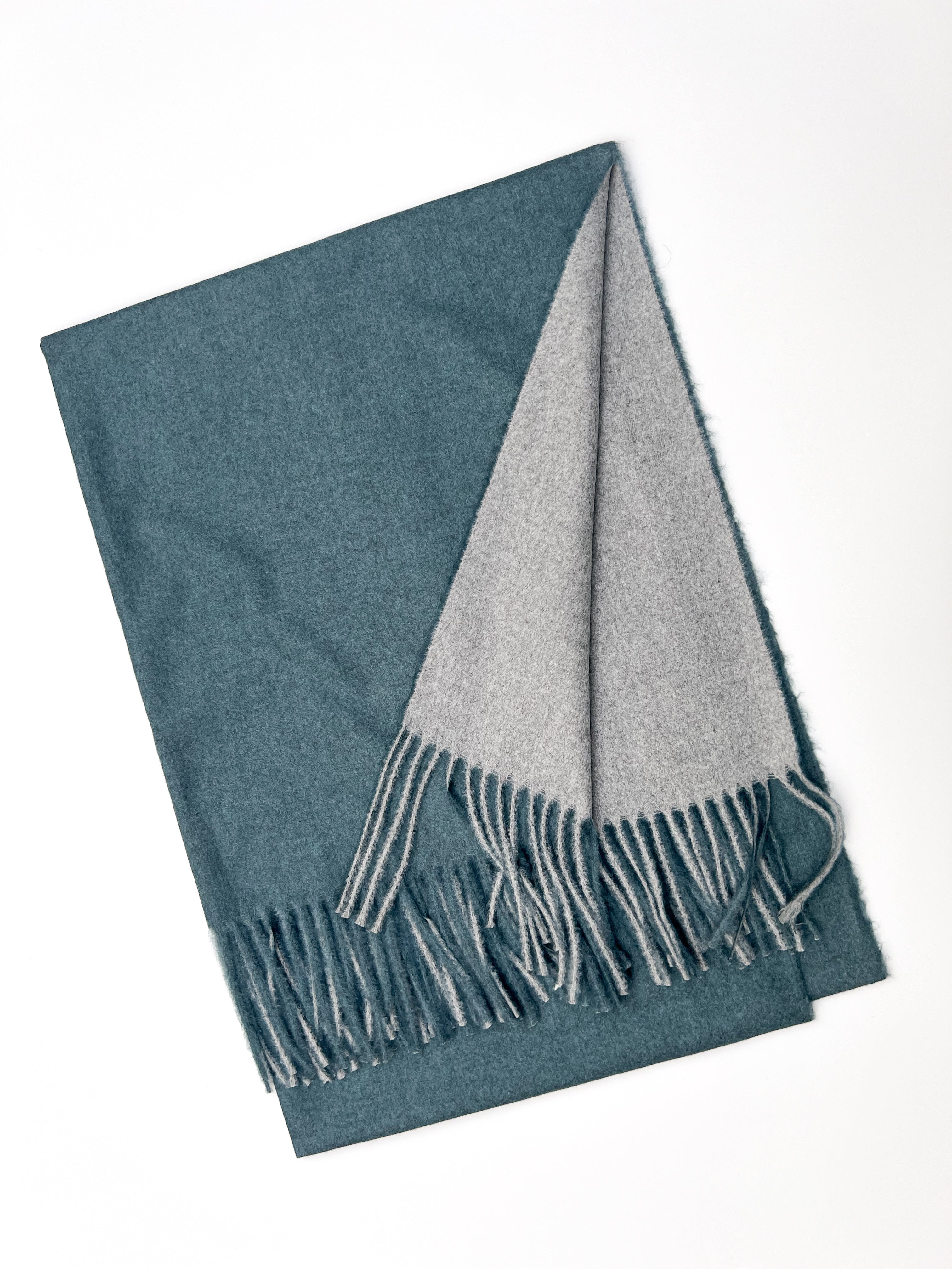 Dual Sided Woolen Stole - Teal/Grey – The Women Zone - A Hijab Brand