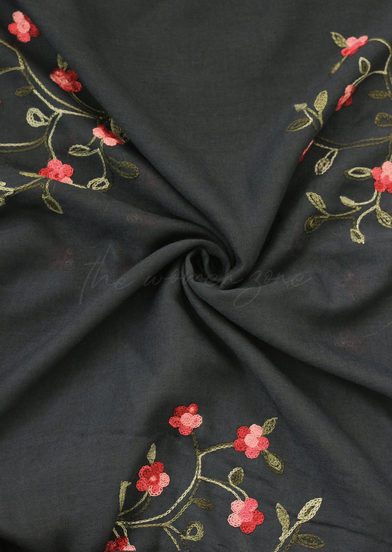 Blossom Embroidered Hijab - Dark grey – The Women Zone - A Hijab ...
