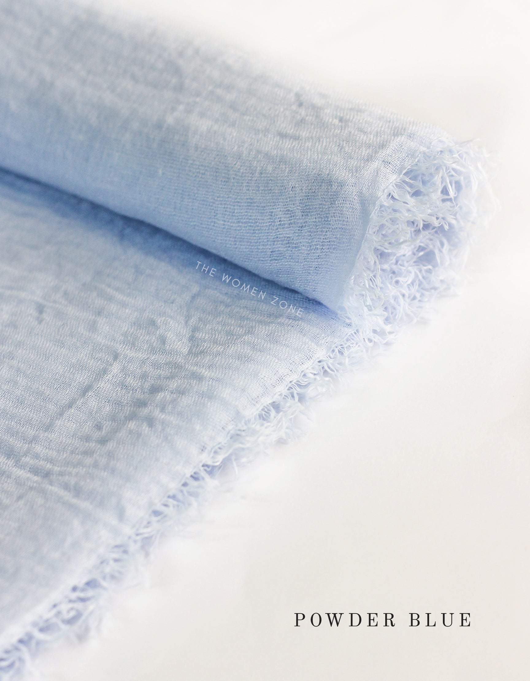 Crinkle Hijab - Powder Blue – The Women Zone - A Hijab & Abaya Brand